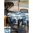 Abstract Blue Ocean Starfish Square Outdoor Tablecloth with Umbrella ...