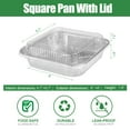 Topekada 15 Pack 8x8 Aluminium Foil Pans with Lids, Heavy Duty ...