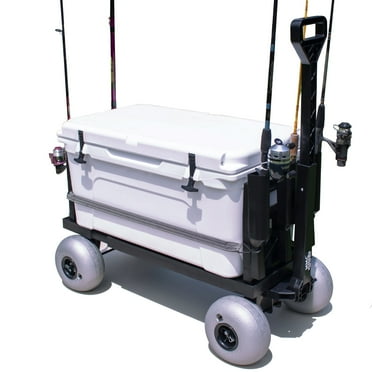 GDLF Beach Utility Folding Fishing Cart with Big Sand Surf, Heavy Duty ...