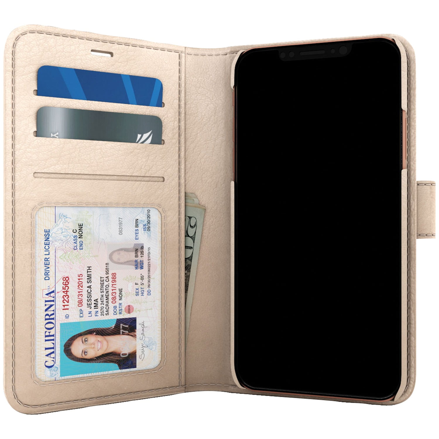 Skech SK41-PB-CHP Polo Book Wallet Case for iPhone X (Champagne ...