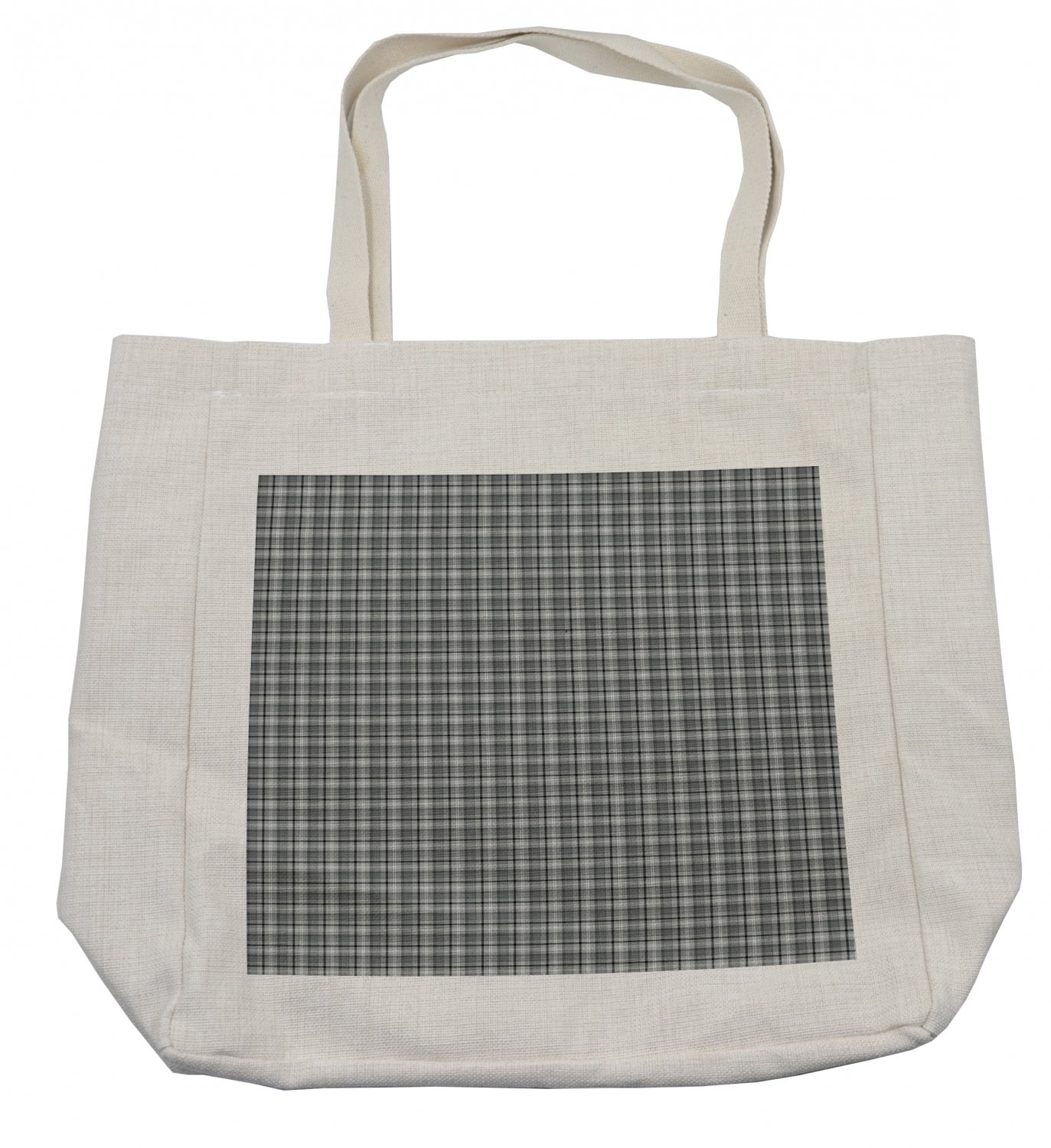 Black and Grey Shopping Bag, Traditional Tartan Pattern Classical ...