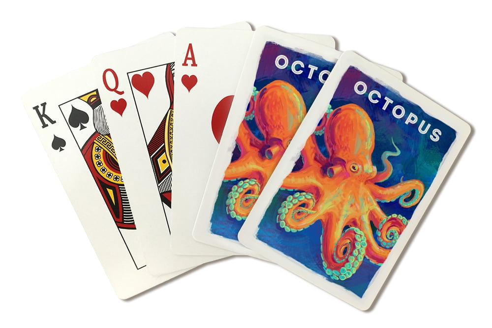 Octopus, Vivid Series, Lantern Press, Premium Playing Cards, 52 Card ...