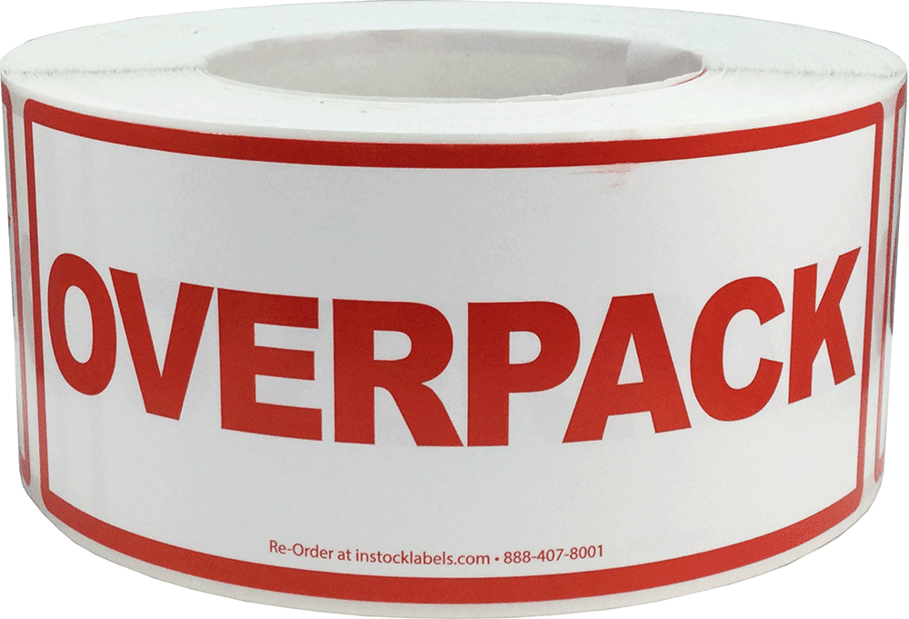 Air Specialty Overpack Labels 2 1/2 x 6 Inch 500 Adhesive Stickers Per ...