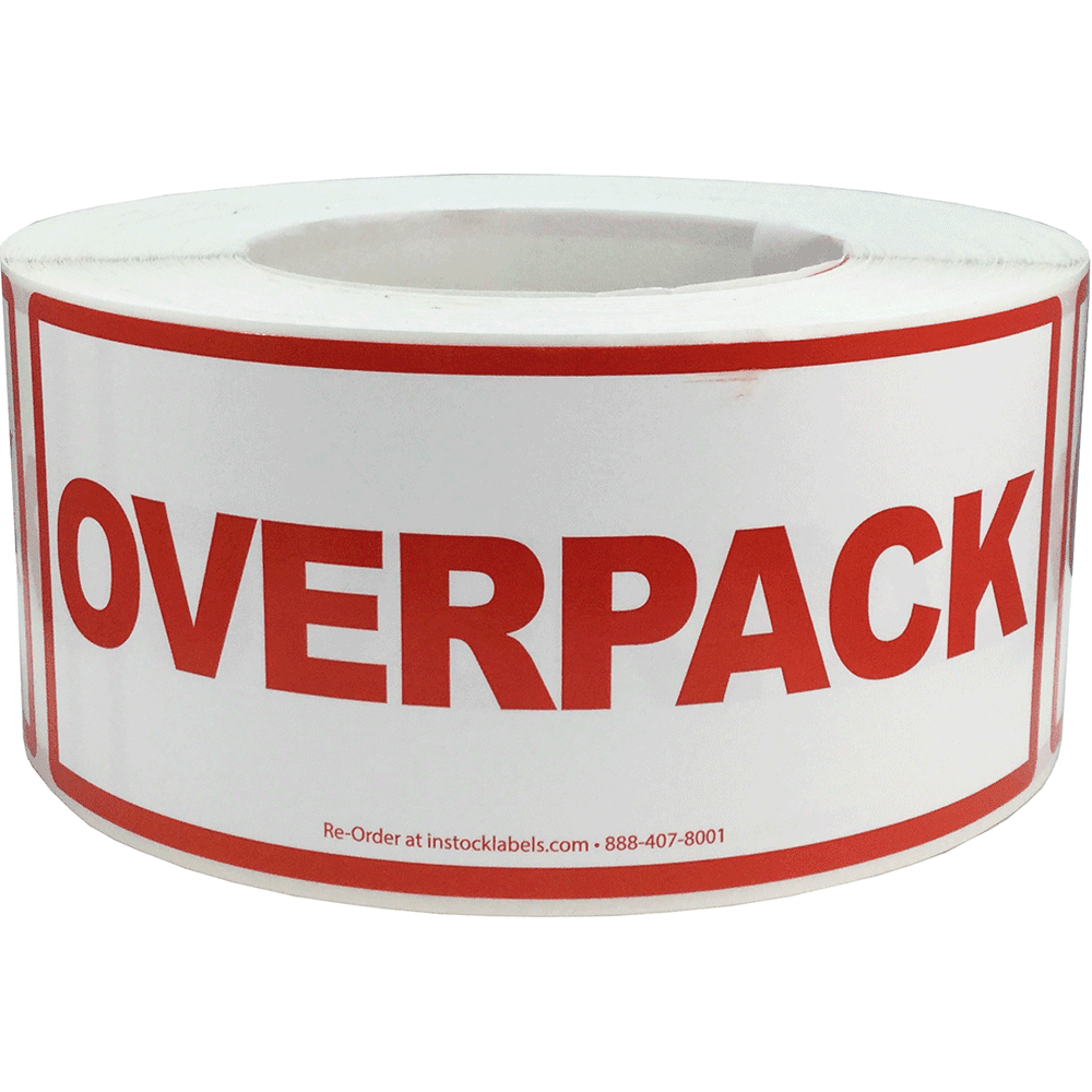 Air Specialty Overpack Labels 2 1/2 x 6 Inch 500 Adhesive Stickers Per ...