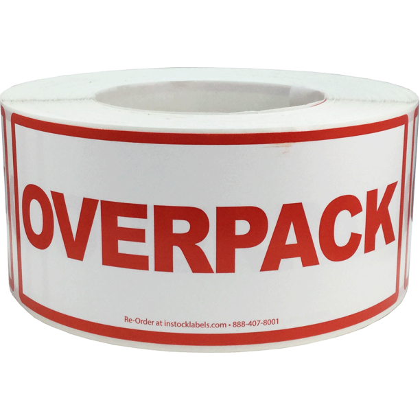 Air Specialty Overpack Labels 2 1/2 x 6 Inch 500 Adhesive Stickers Per ...