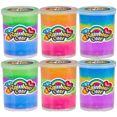 JA-RU Rainbow Putty Slime Kit Neon Glitter Colors (6 Units) Unicorn ...