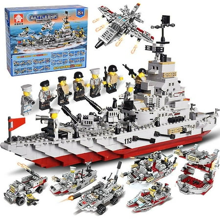 Lepai Building Toys Military Battleship Aircraft Carrier Set Warship ...