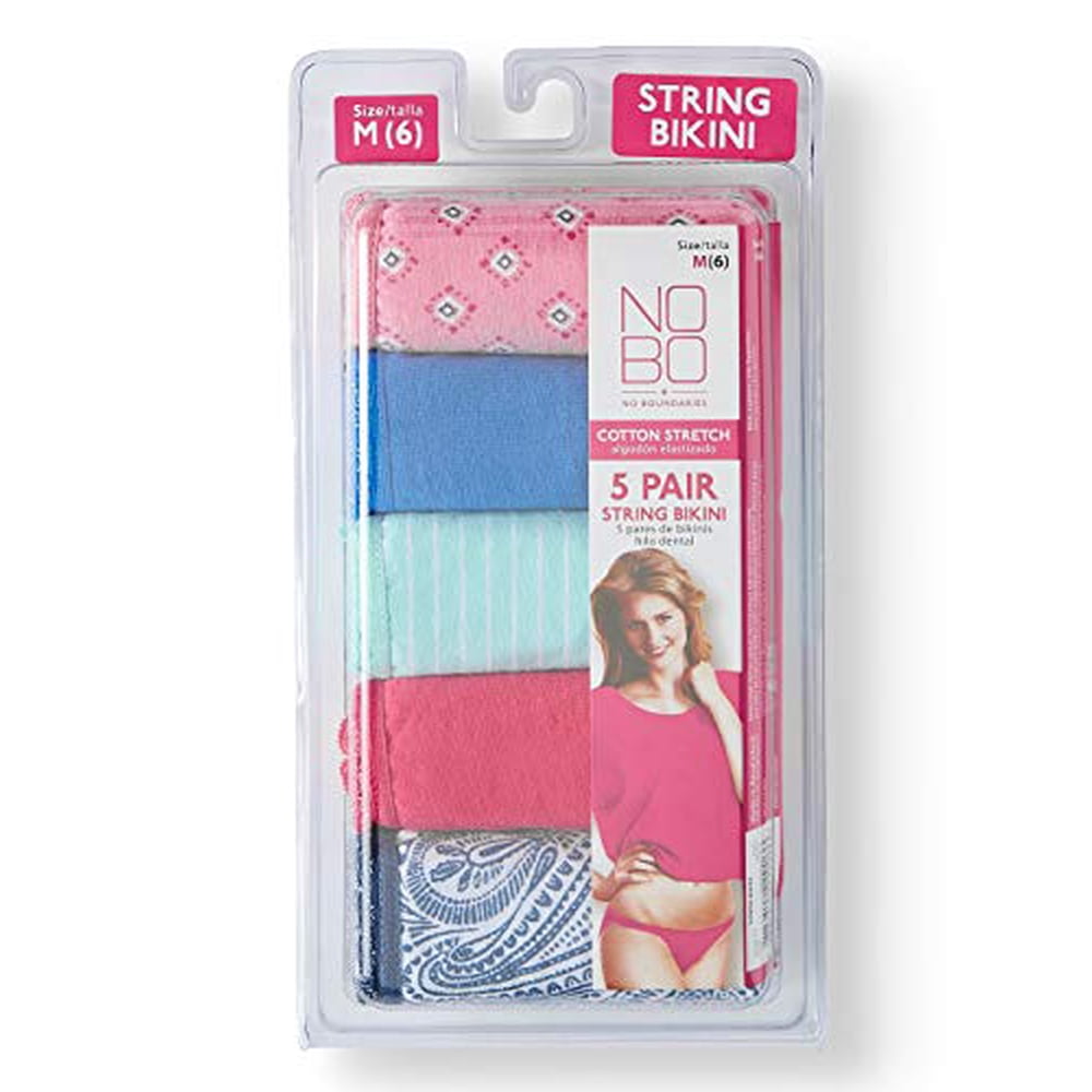 Nobo_NoBoundaries - 5-Pack Juniors Panties Seamless Hipster Thong ...