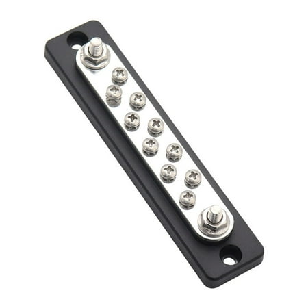 12V/24V 10 Way Power Distribution Bus Bar 10X4mm Screws 150A Rated Auto ...