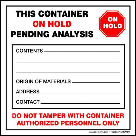 Accuform DOT Handling Label,Waste,6" W,PK100 MHZW26PSC - Walmart.com