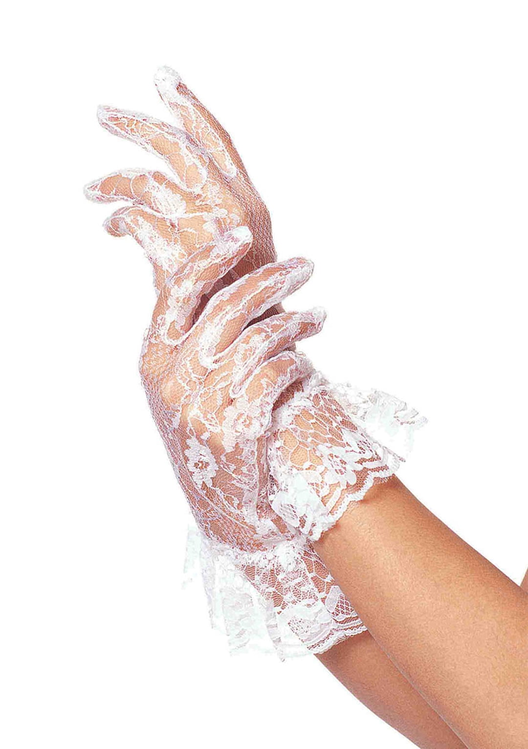 Women's Lace Wrist length Ruffle Glove, One Size, White - Walmart.com