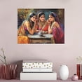 1pc Framed Canvas Wall Art - Indian Women in Traditional Attire ...