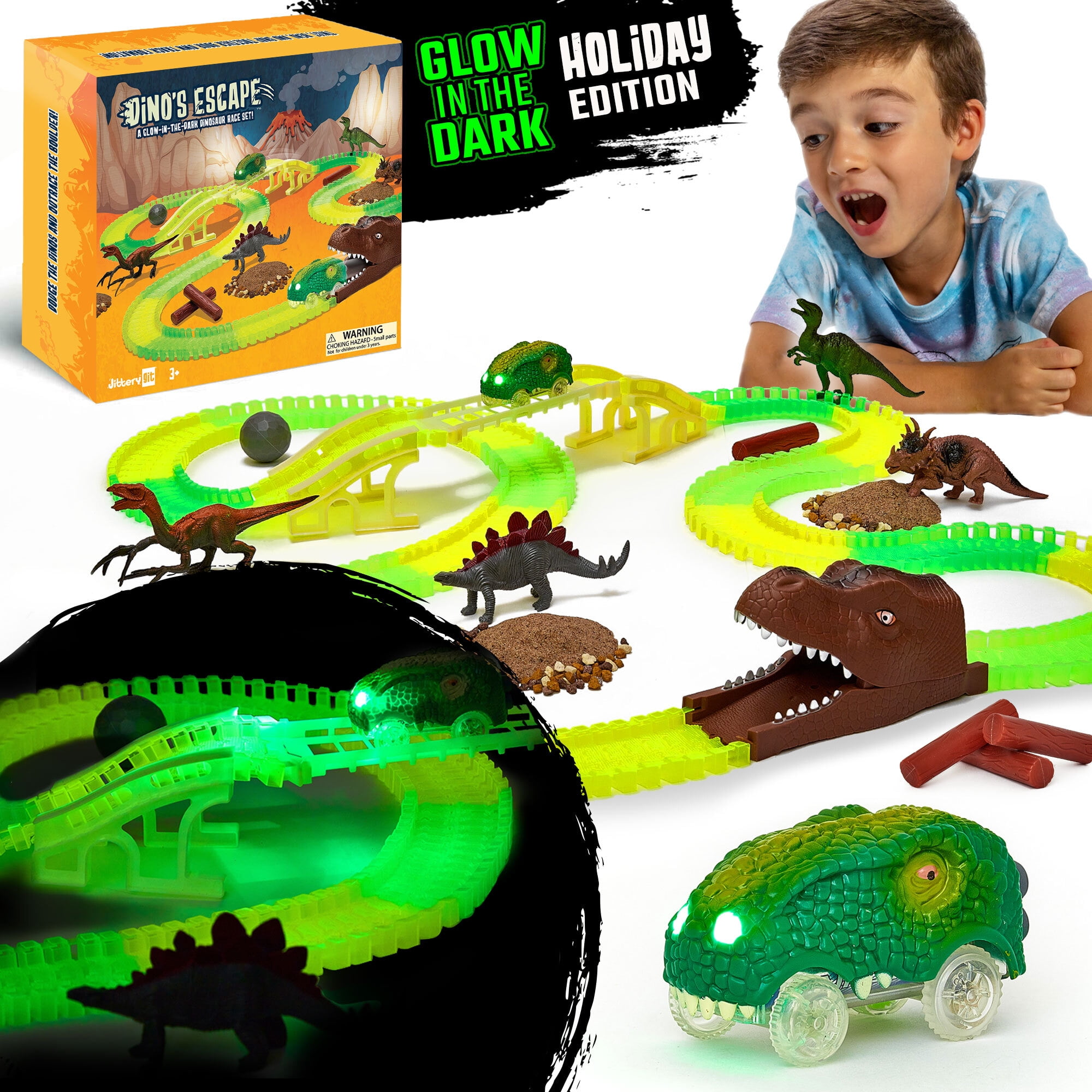 Click here for Jitterygit Dinosaur Toys Race Car Track Stem Set C... prices