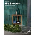 16.5" Acacia Wood Corner Shower Stool, Wooden Bench for Shaving Legs ...