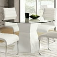 Furniture of America Dorazio Contemporary Round Glass Top Dining Table ...