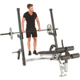 IRONMAN Triathlon X-Class Olympic Weight Bench with Detachable Leg Hold ...