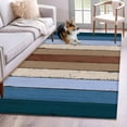 4x6 Area Rugs, Blue Brown Non-Skid Rubber Backing Large Rectangle Rugs ...