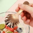 1pc Shell-Shaped Food-Grade Stainless Steel Coffee Spoon - Long Handle ...