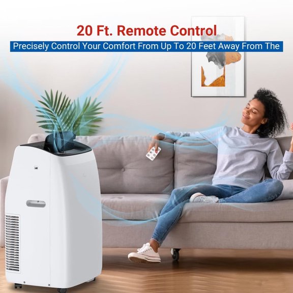 LG 10000 BTU Dual Inverter Portable AC, Smartphone Control, For Rooms ...