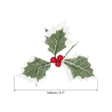 Artificial Holly Berries with Green Leaves, 10 Pack Red Holly Berry ...