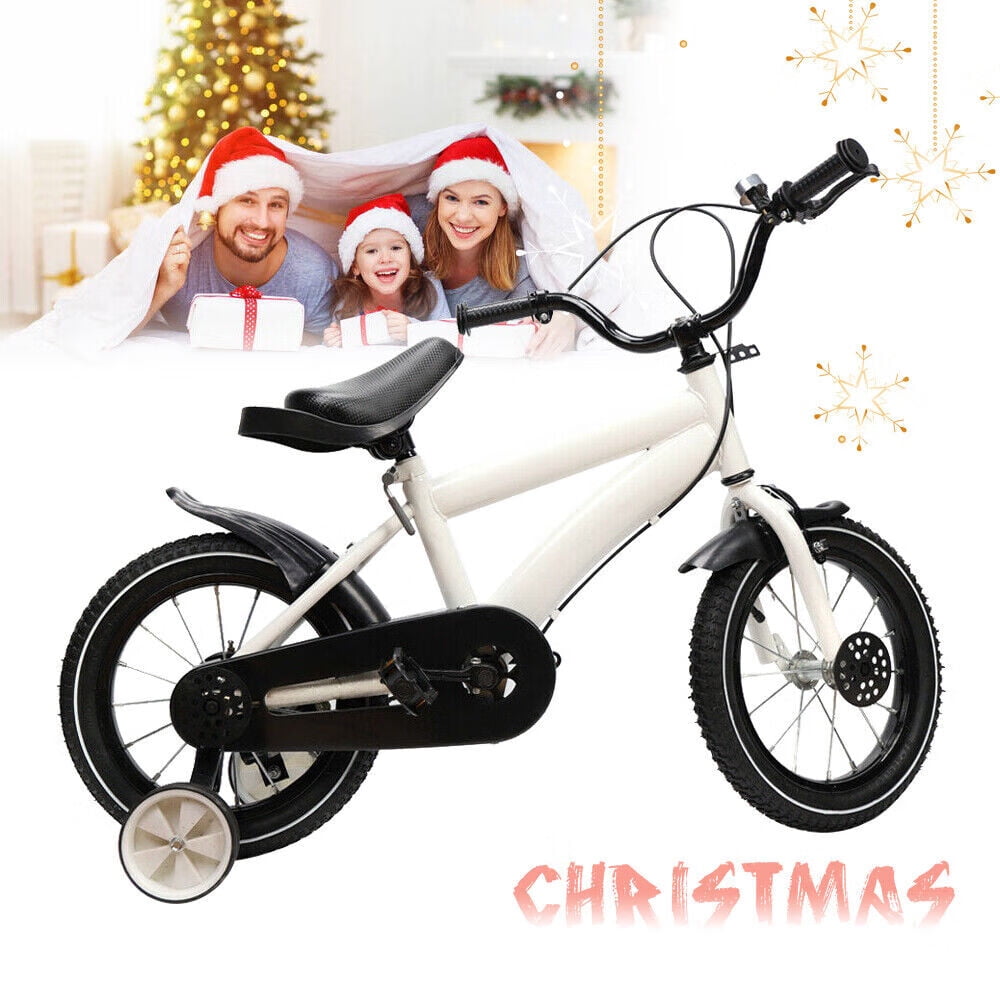 Loyalheartdy 14 Inch White Kids Bike Adjustable Height Children Bicycle ...