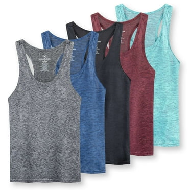 Real Essentials 5 Pack: Women's Crossback Keyhole Open Back Workout ...