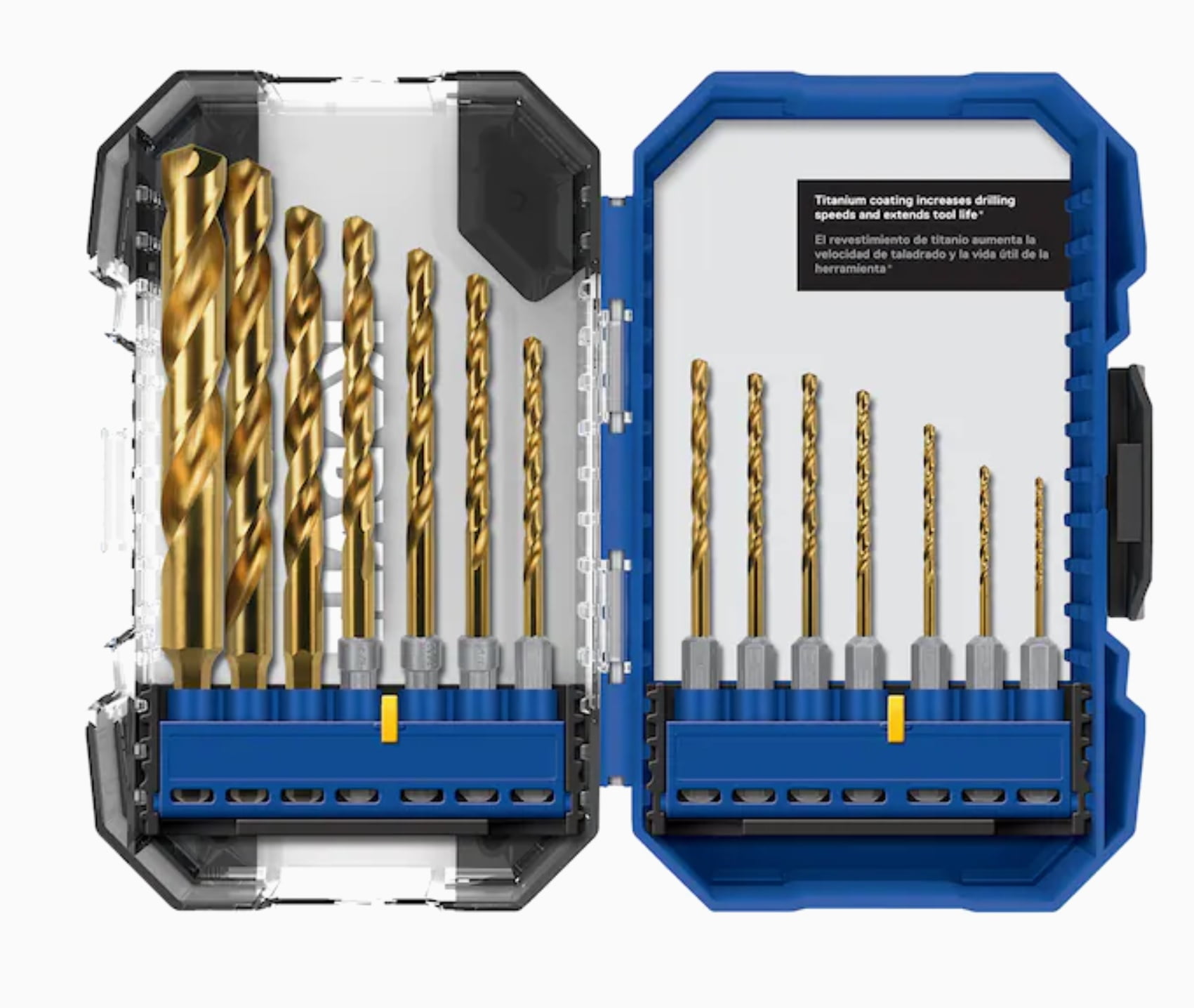 Kobalt 14-Piece Assorted x Set Titanium Coated Hss Twist Drill Bit Set ...