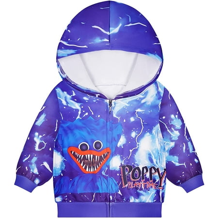Boys Poppy Playtime Game Hoodies Zip Up Kids Sausage Monster Sweatshirt ...