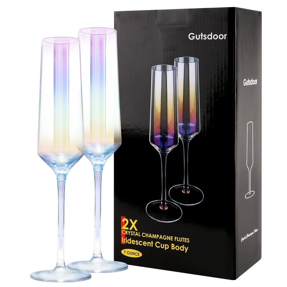 Click here for Gutsdoor Iridescent Crystal Champagne Flutes For W... prices
