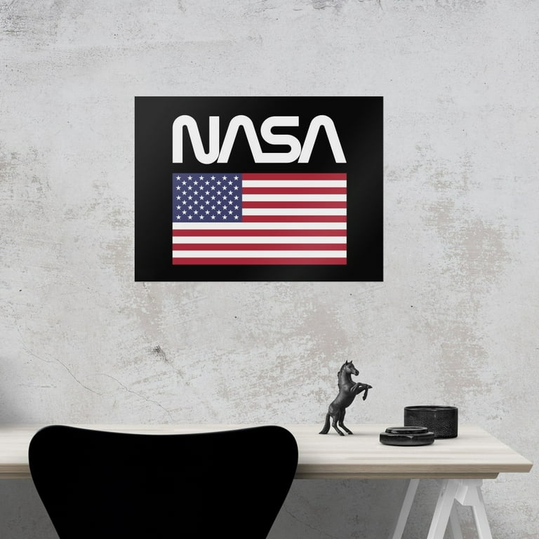 Nasa Symbol With Usa Flag