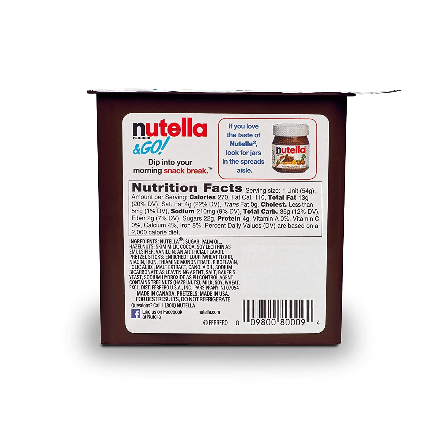 Buy Nutella & GO—Hazelnut and Cocoa Spread with Pretzel Sticks—Snack ...
