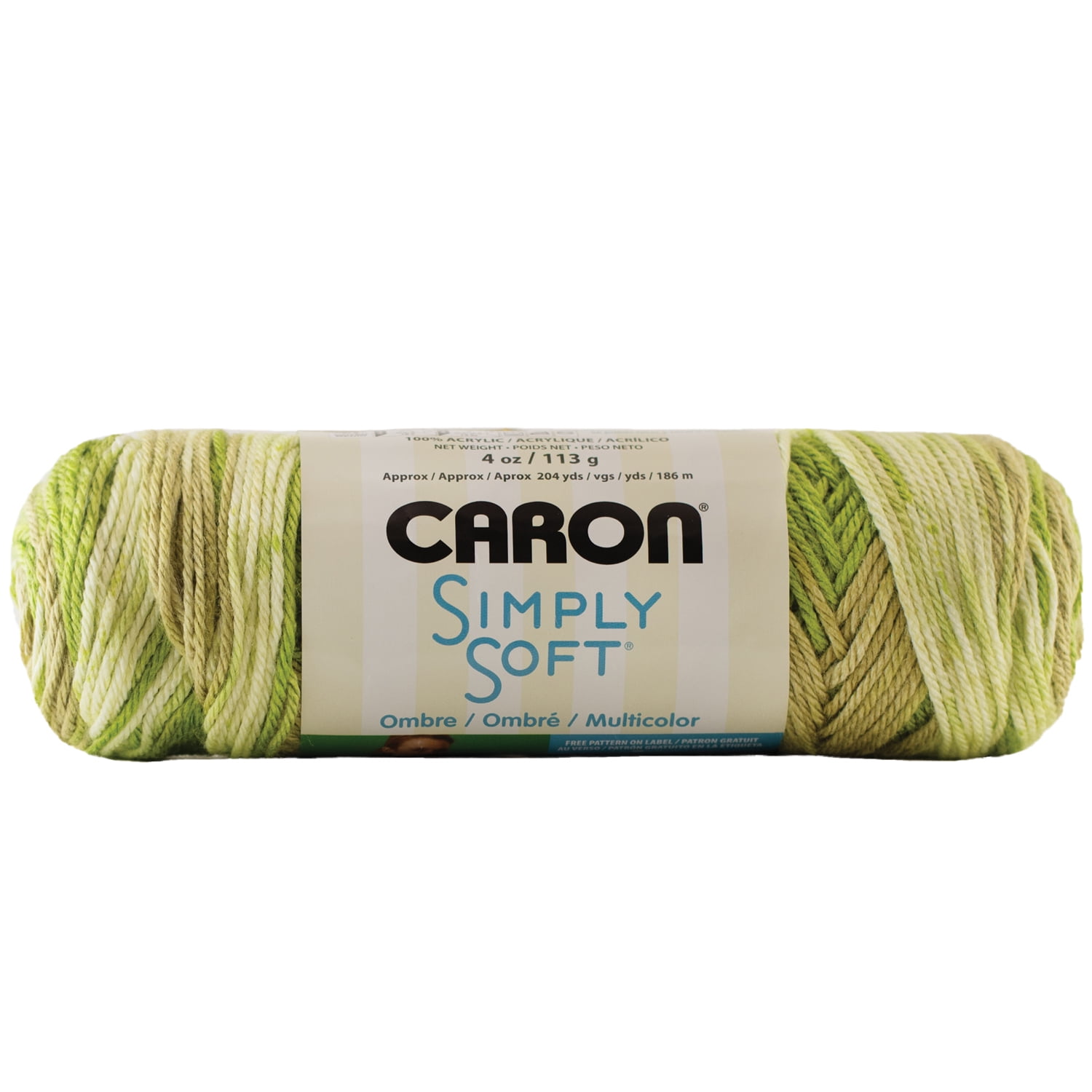 Caron 204 Yd Simply Soft Ombre Yarn-Avocado - Walmart.com