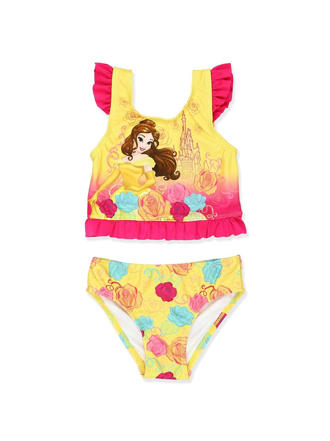 Disney Princess Belle Girls Tankini Swimsuit 3T, Yellow - Walmart.com