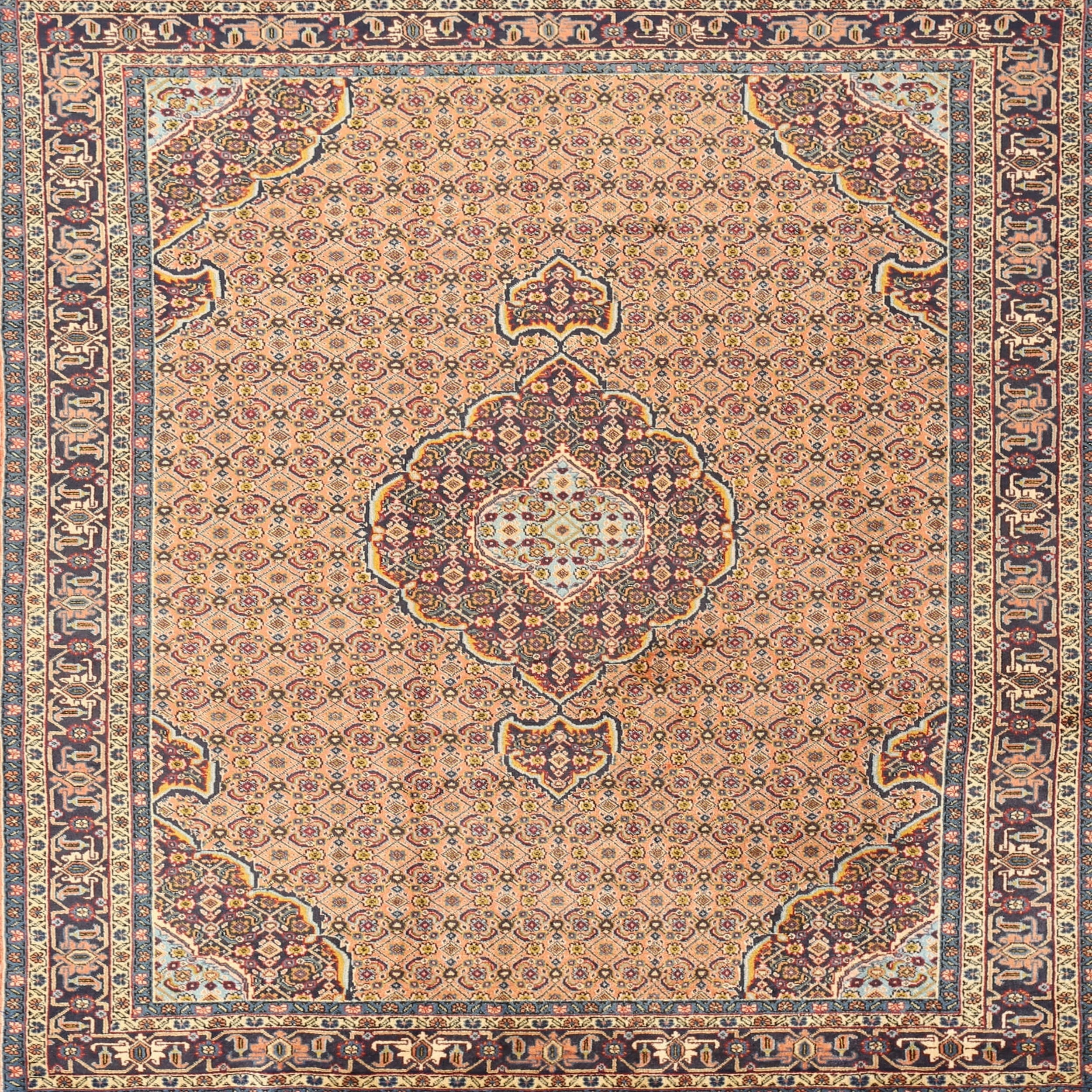 Ahgly Company Indoor Square Traditional Sienna Brown Medallion Area ...