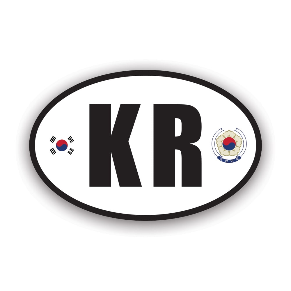 South Korea Oval Sticker Decal - Self Adhesive Vinyl - Weatherproof ...