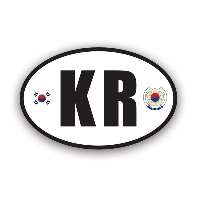 South Korea Oval Sticker Decal - Self Adhesive Vinyl - Weatherproof ...