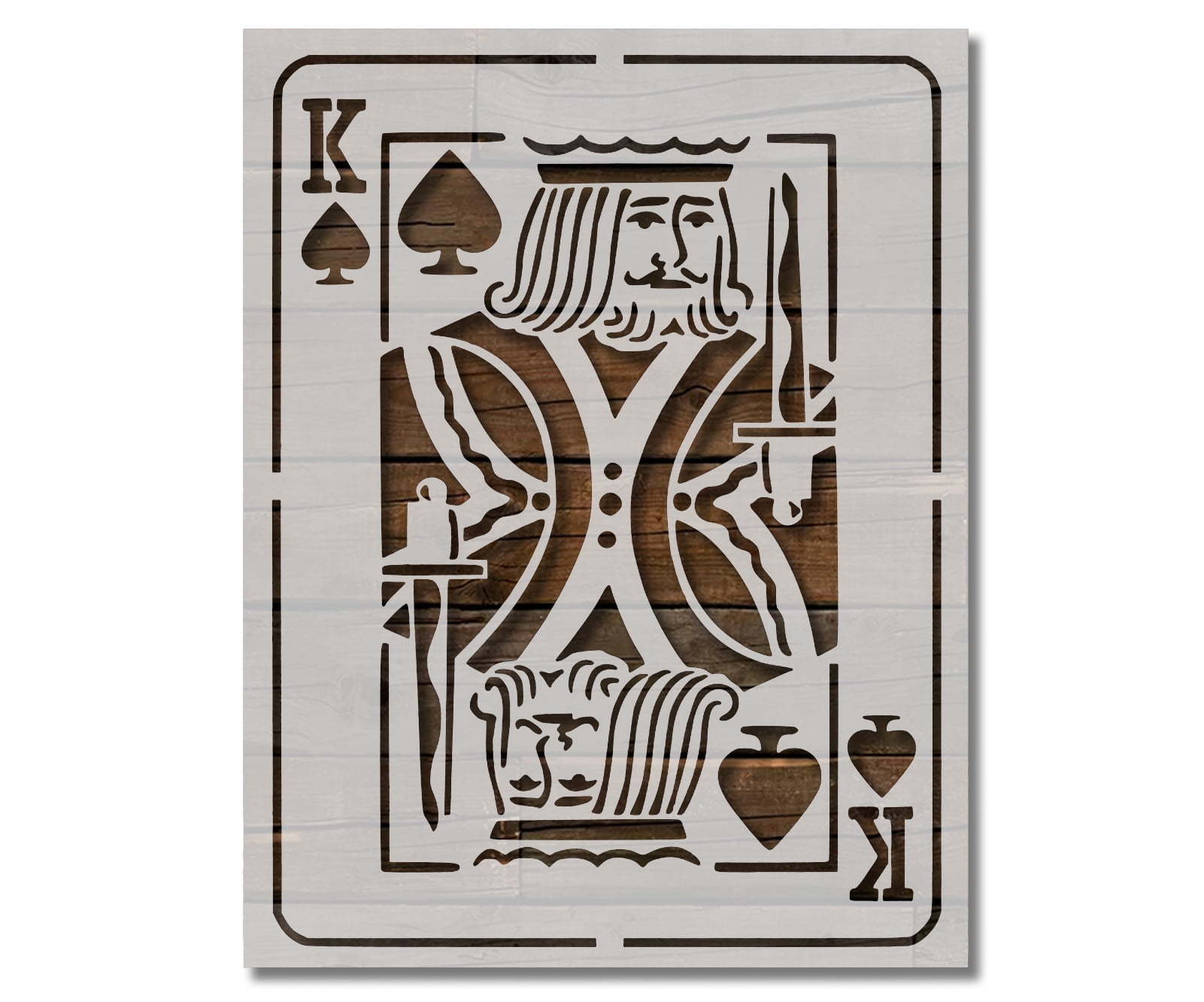 Playing Card King of Spades Stencil Template Reusable 8.5 x 11 for ...