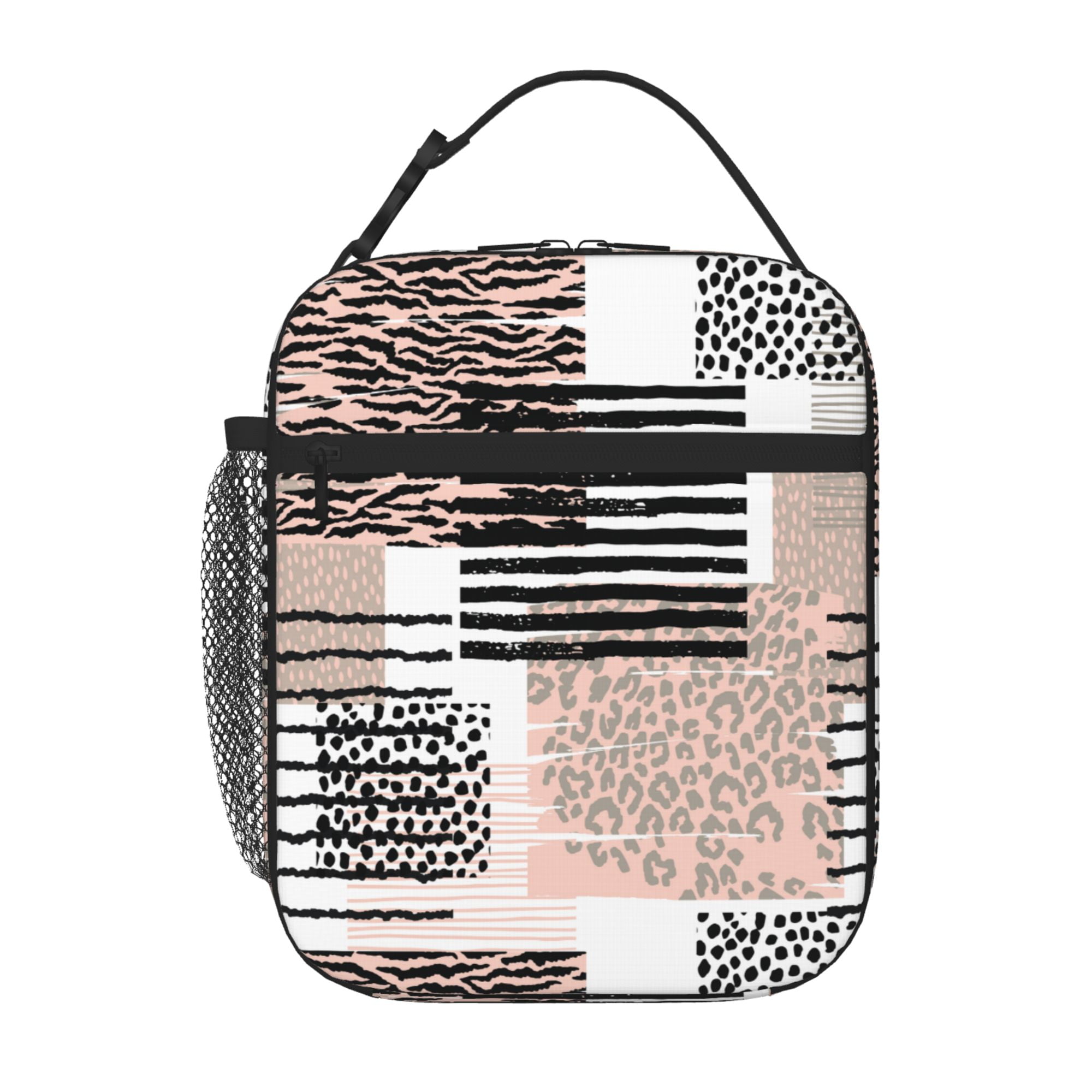 TEQUAN Portable Lunch Bag, Trendy Hand Drawn Animal Textures Pattern ...