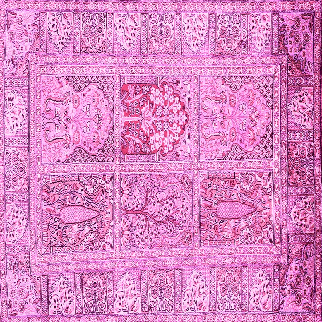 Ahgly Company Indoor Square Persian Pink Traditional Area Rugs, 6 ...