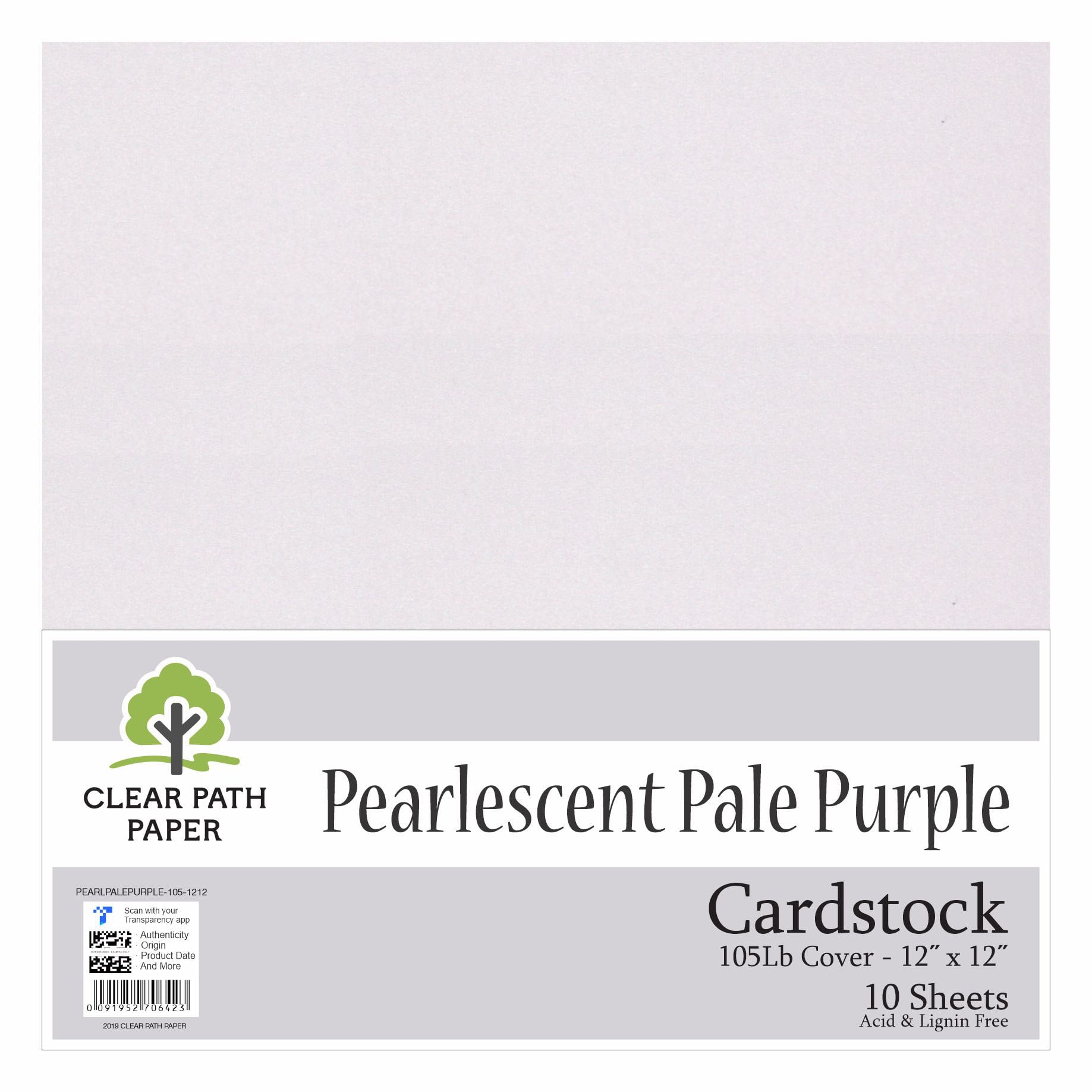 Pearlescent Pale Purple Cardstock - 12 x 12 inch - 105Lb Cover - 10 ...