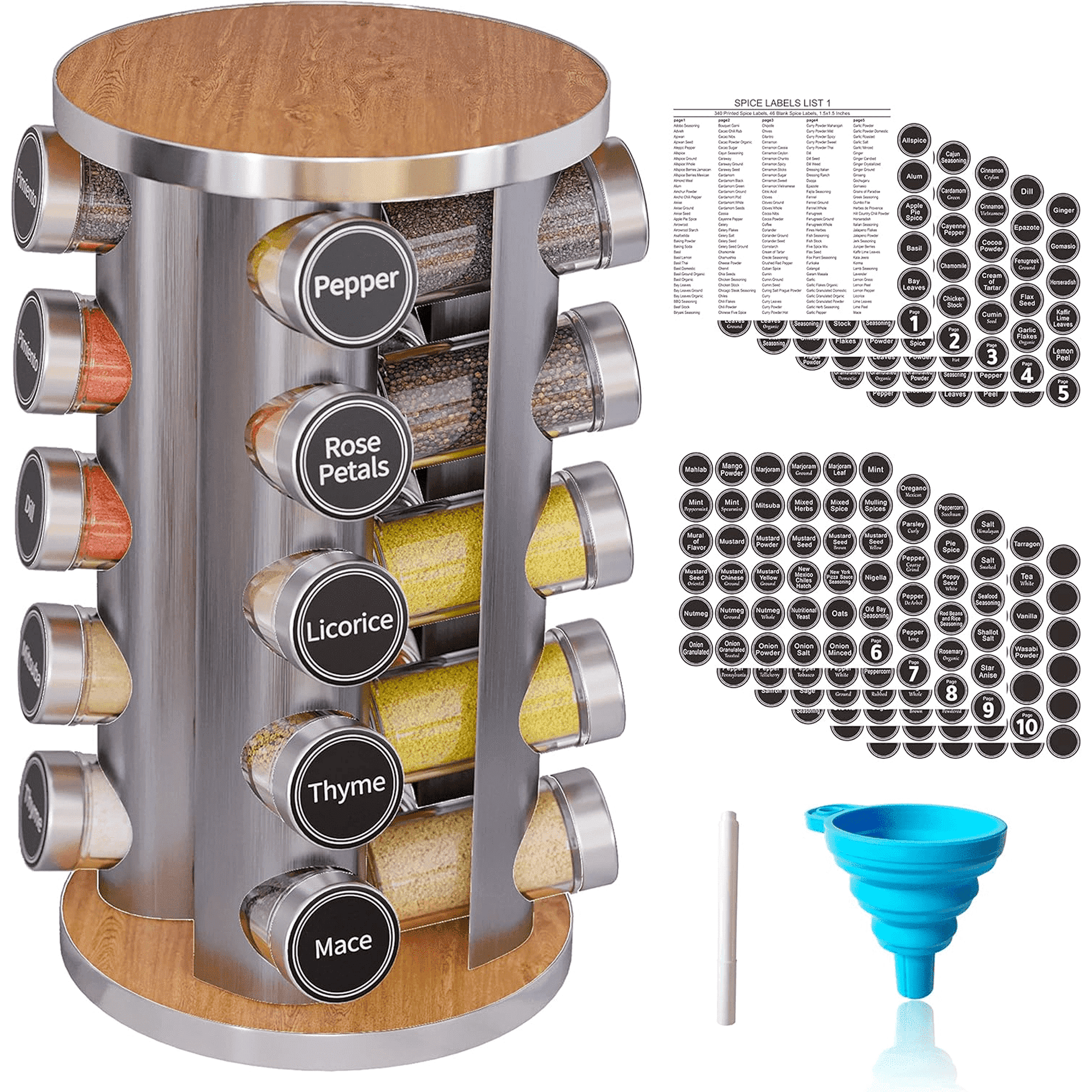 Click here for Tooloton Revolving Spice Rack Set With 20 Spice Ja... prices