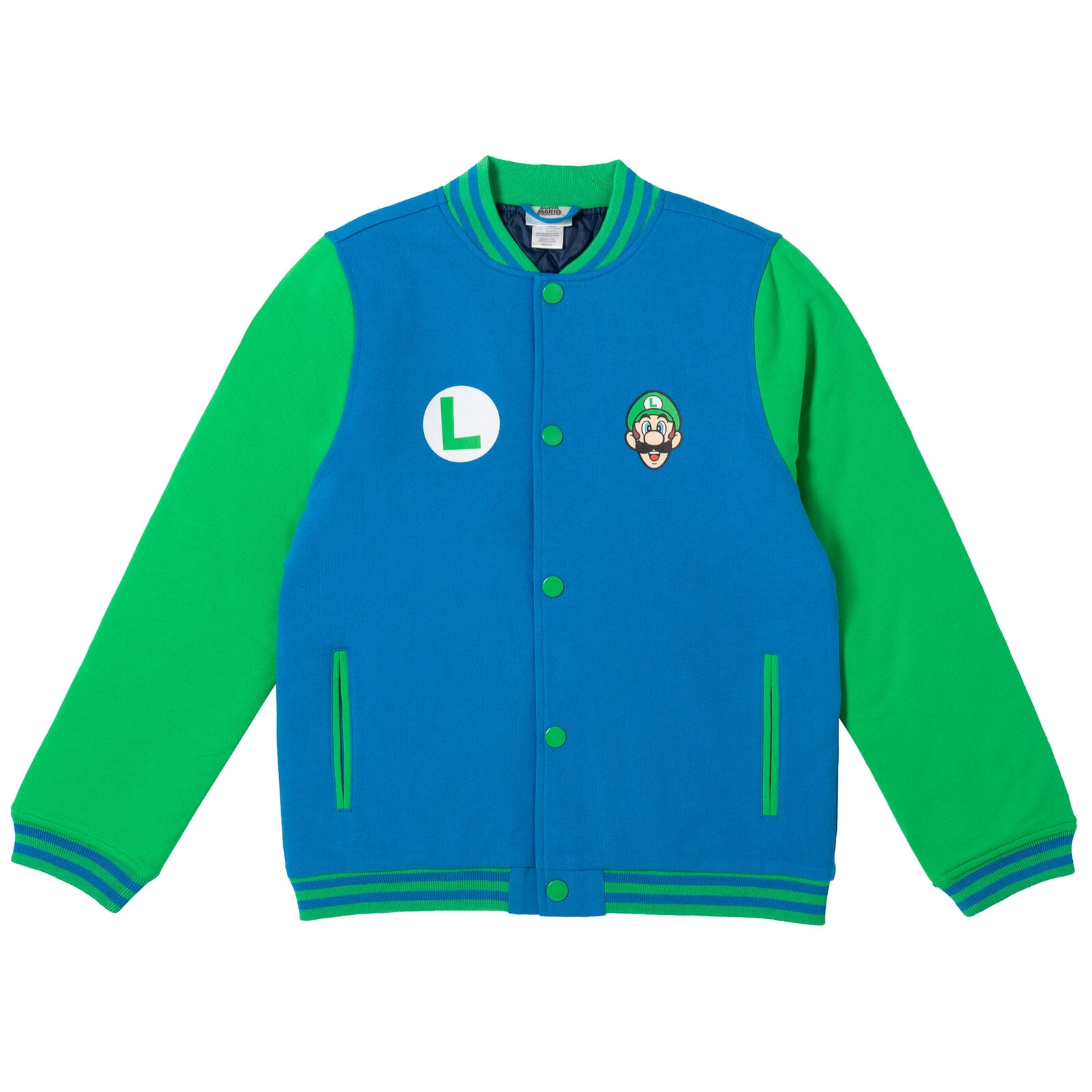SUPER MARIO Nintendo Luigi Little Boys Bomber Jacket Blue 7-8 - Walmart.com