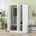 UBesGoo Large Wooden Wardrobe Armoire, 3-Door Closet with Storage ...