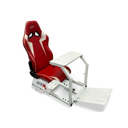 GTR Simulator GTA Model Racing Simulator Cockpit White Frame with Red ...
