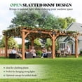 Jocisland 12x20 ft Outdoor Wooden Pergola, Large Solid Cedar Pergola ...
