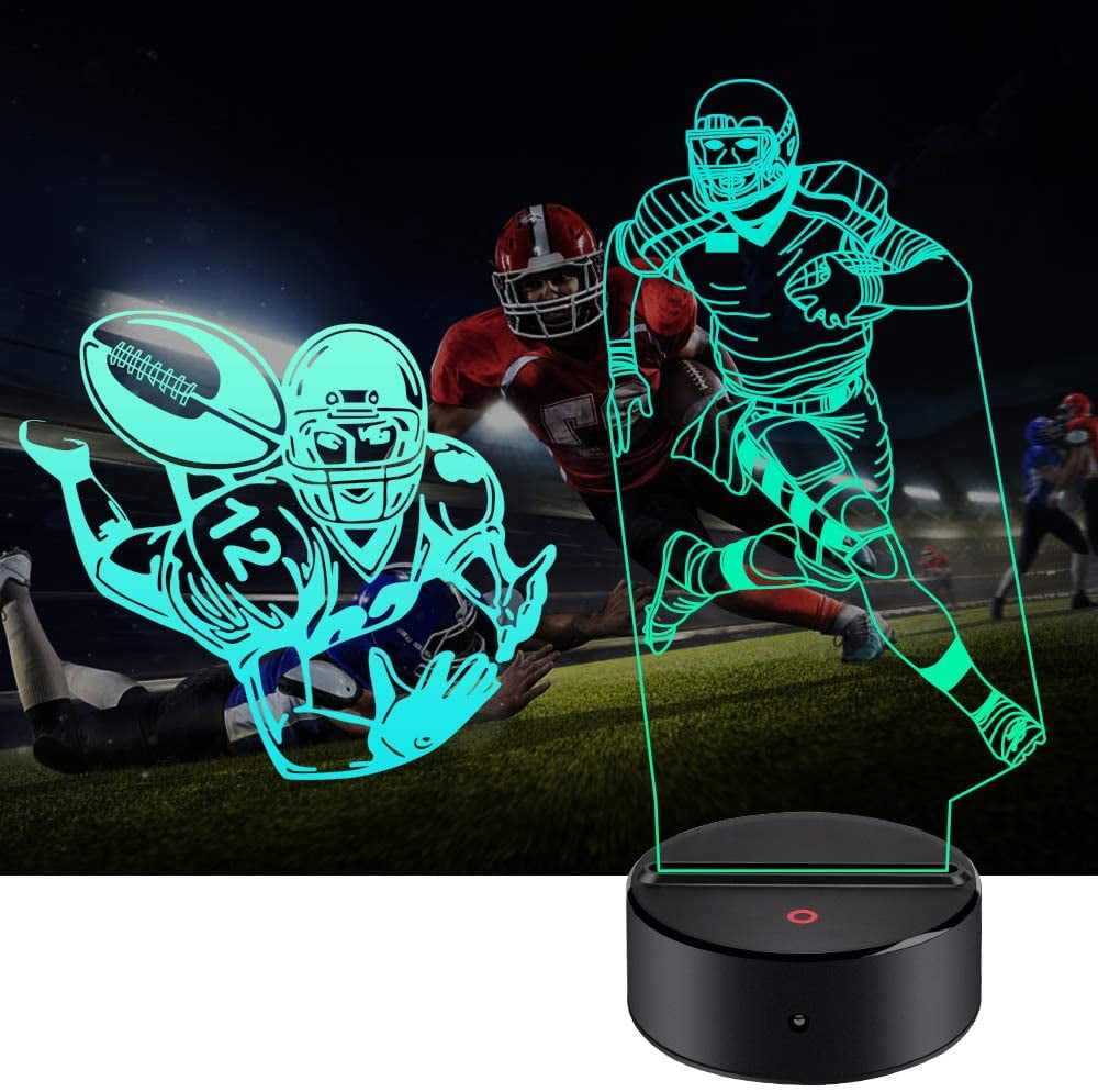 YSITIAN AmazeFan Football/Soccer Night Light for Kids - 3D Rugby Night ...