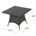Clarance Outdoor 5 Piece Wicker Square Dining Set with Cushions ...