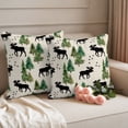 Black Green Moose Outdoor Waterproof Pillow Covers, Modern Animals ...