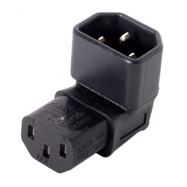 JSER IEC Male C14 to Up Direction Right Angled 90 Degree IEC Female C13 ...