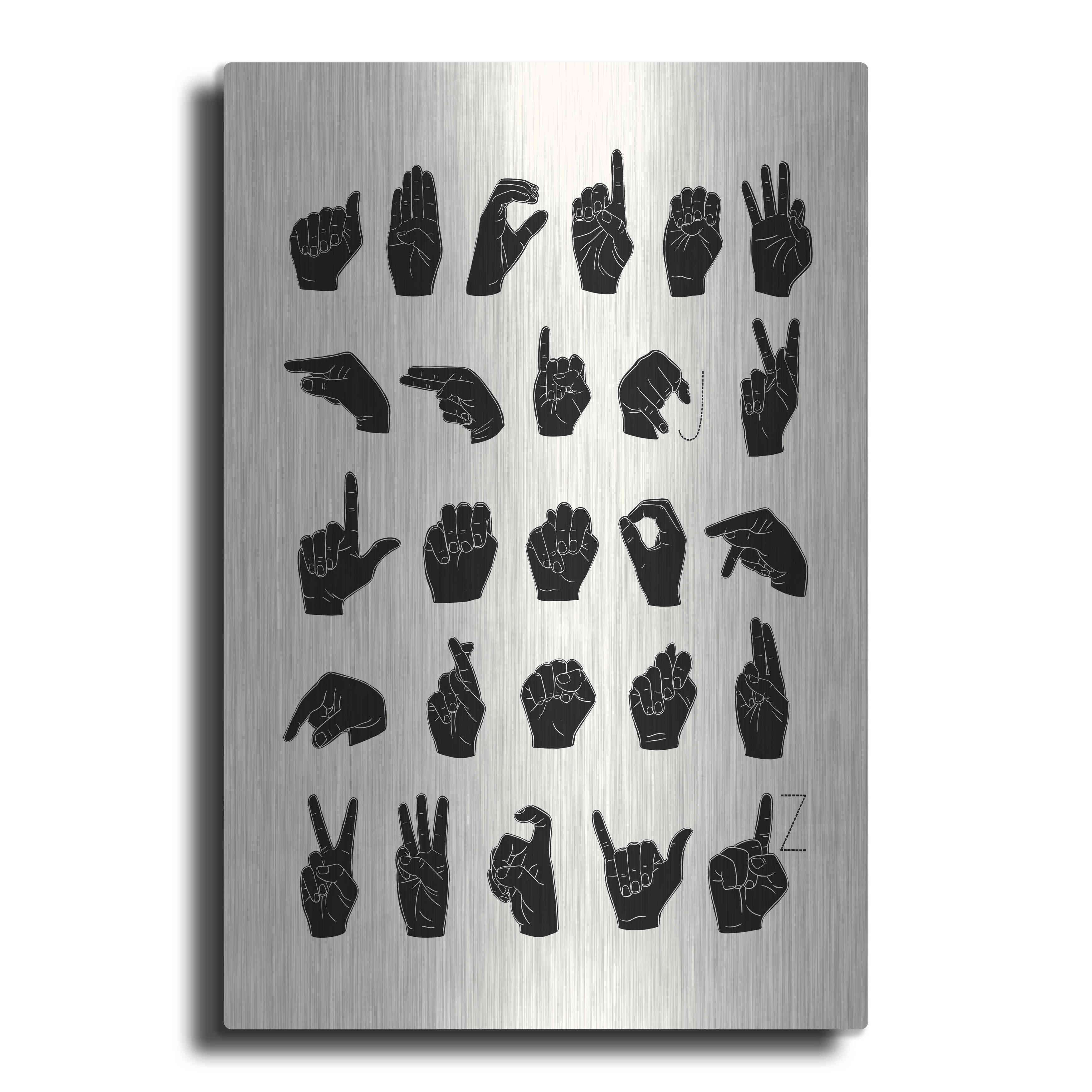 Luxe Metal Art 'Sign Language I' by Emma Scarvey, Metal Wall Art, 12 ...